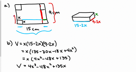 SOLVED:(a) An open-top box is constructed from a 6 -by- 8 -inch rectangular sheet of tin by ...