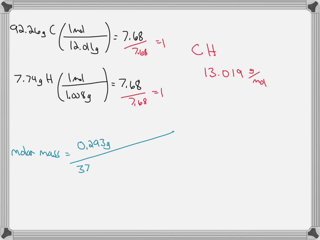 SOLVED: A hydrocarbon with the general formula CxHy is 92.26% carbon ...