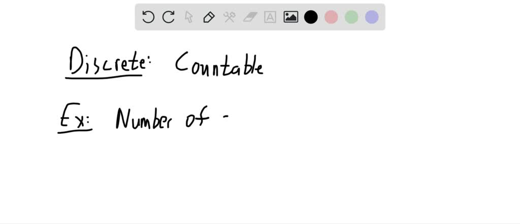SOLVED:Artist. Give an example of a discrete random variable of ...