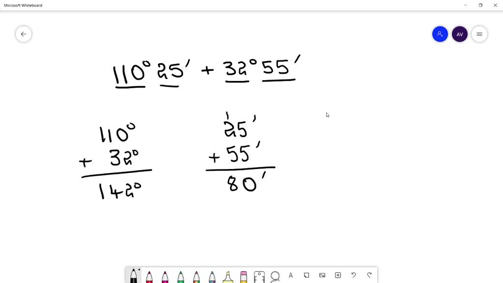 ⏩SOLVED:Perform calculation. 110^∘ 25^'+32^∘ 55^' | Numerade ⏩SOLVED:Perform calculation. 110^∘ 25^'+32^∘ 55^' | Numerade