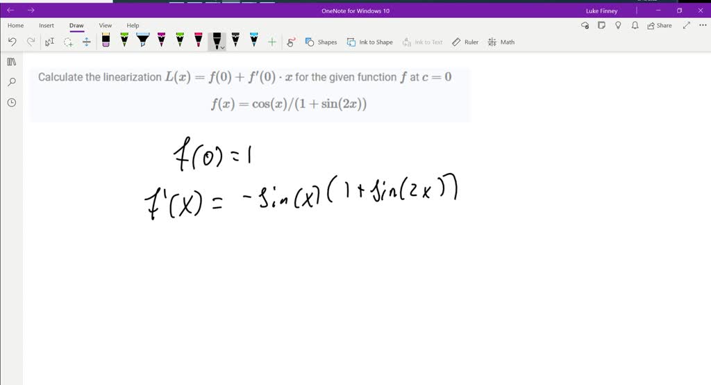 Solved The Linearization Of A Function F ℝ N →r At X0 Is The First