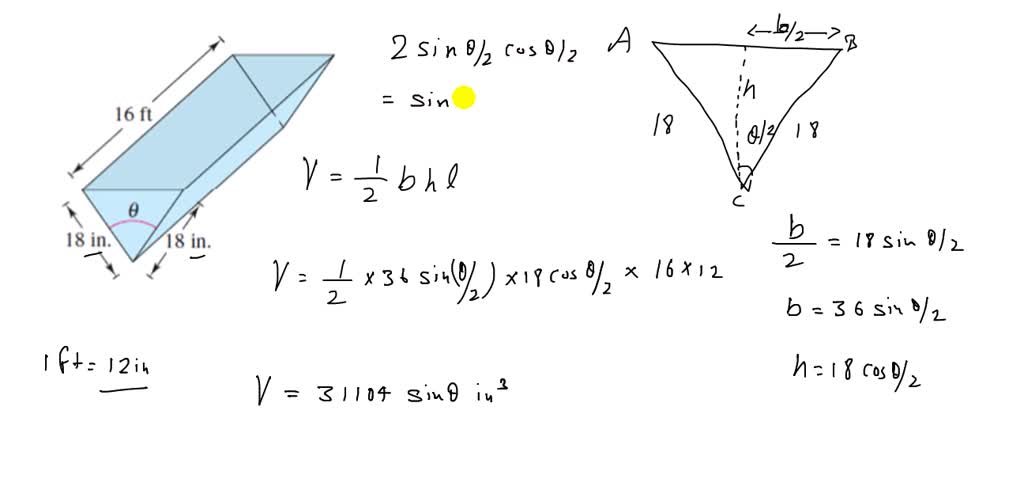 SOLVED:A trough is 16 fect long (see figure). Its cross sections are ...