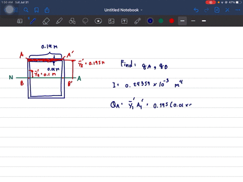 A shear force of V=300 kN is applied to the box girder. Determine the ...