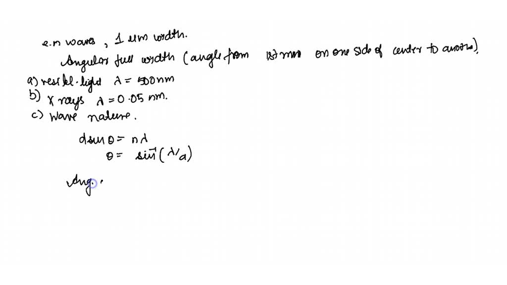 SOLVED:Electromagnetic "waves" strike a single slit of I width ...