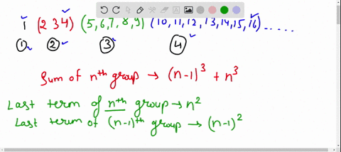 the series of natural numbers is divided into groups 1 2 3 4 5 6 7 8 9 ...