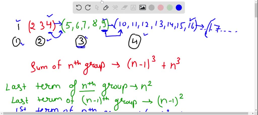 Find the formula for the first and last odd number in the k^th group of ...