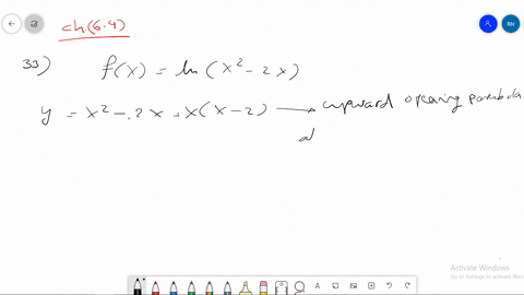 SOLVED:31-34 Differentiate f and find the domain of f. f(x)=ln(x^2-2 x)
