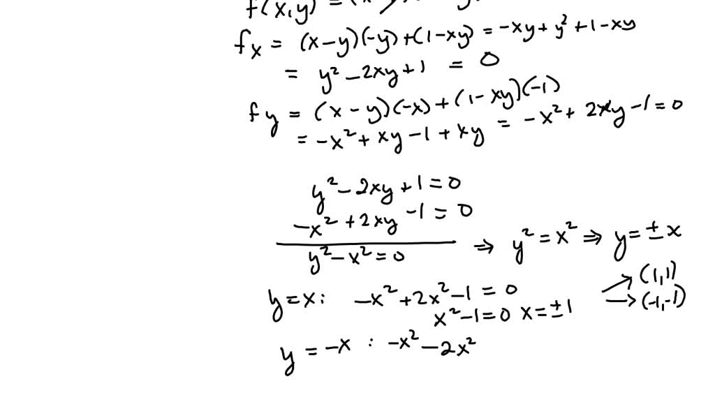 Find The Local Maximum And Minimum Values And Saddle Points Of The Function You Are