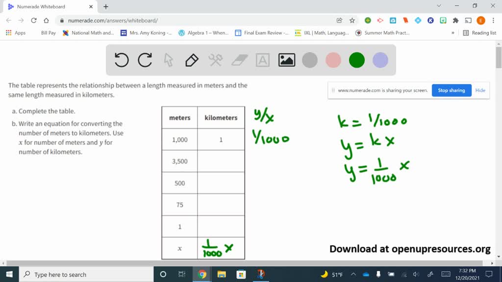 ⏩SOLVED:The table represents the relationship between a length… | Numerade