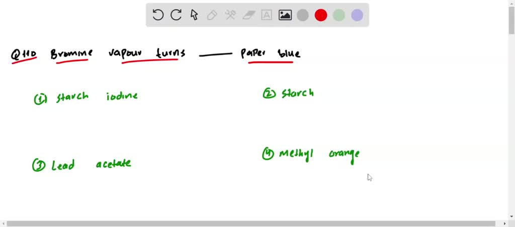SOLVED:Starch iodide paper is used to test for the presence of (1 ...