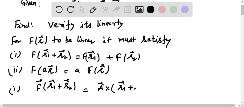 SOLVED:Are the following linear vector functions? Prove your ...