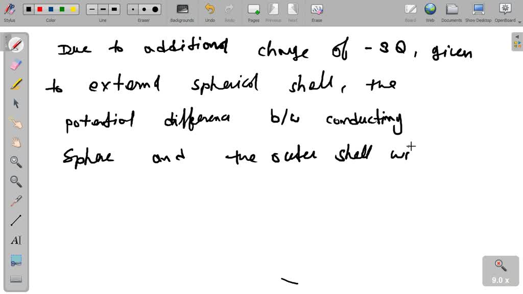 SOLVED:A solid conducting sphere having a charge Q is surrounded by an ...