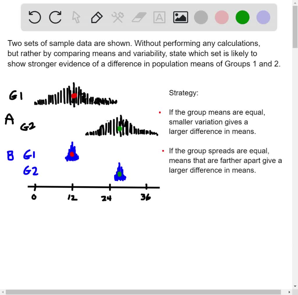 SOLVED:Two sets of sample data, A and B, are given. Without doing any calculations, indicate in ...