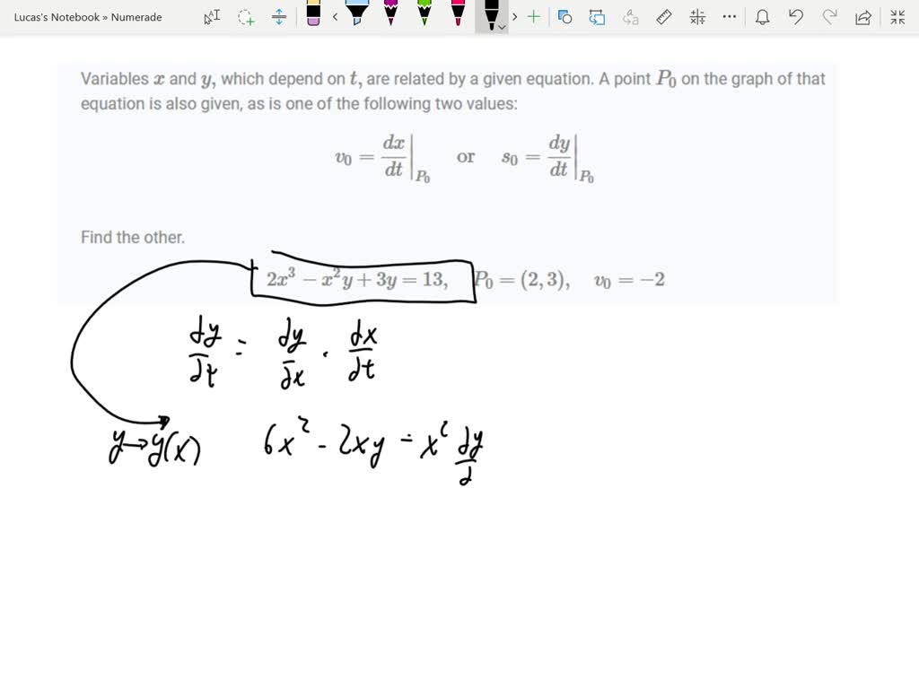 ⏩SOLVED:Variables x and y, which depend on t, are related by a given… | Numerade