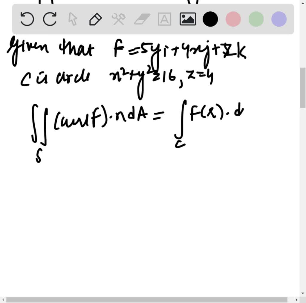 Calculate this line integral by Stokes's theorem for the given 𝐅 and C ...