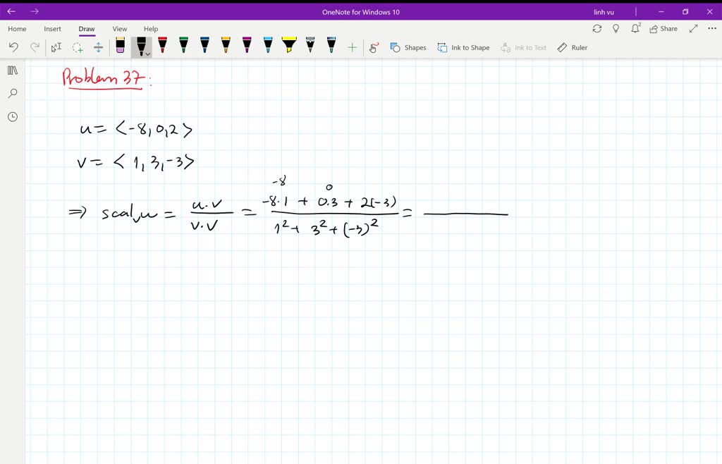 SOLVED:Calculating orthogonal projections For the given vectors 𝐮 and v ...