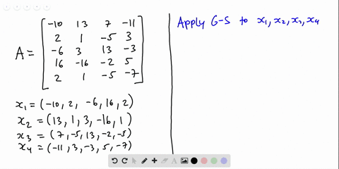 SOLVED:[M] Use the Gram-Schmidt process as in Example 2 to produce an ...