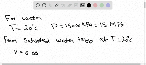 SOLVED:What is the specific volume of water at 5 \mathrm{MPa} and 100 ...