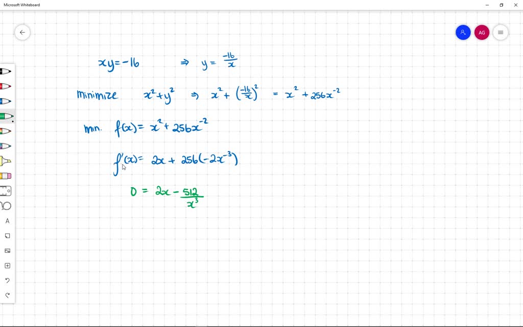Solved Find Two Numbers Whose Product Is 16 And The Sum Of Whose Squares Is A Minimum Numerade