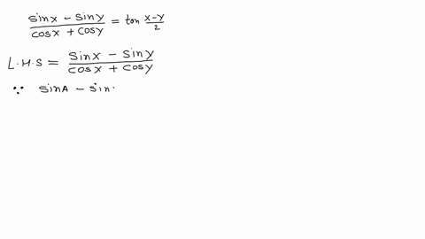 SOLVED:Prove the 2sinxcosy = sin (x + y) + sin (x - y)