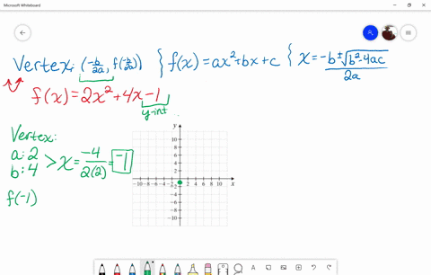 SOLVED:Find the vertex of the graph of each quadratic function ...