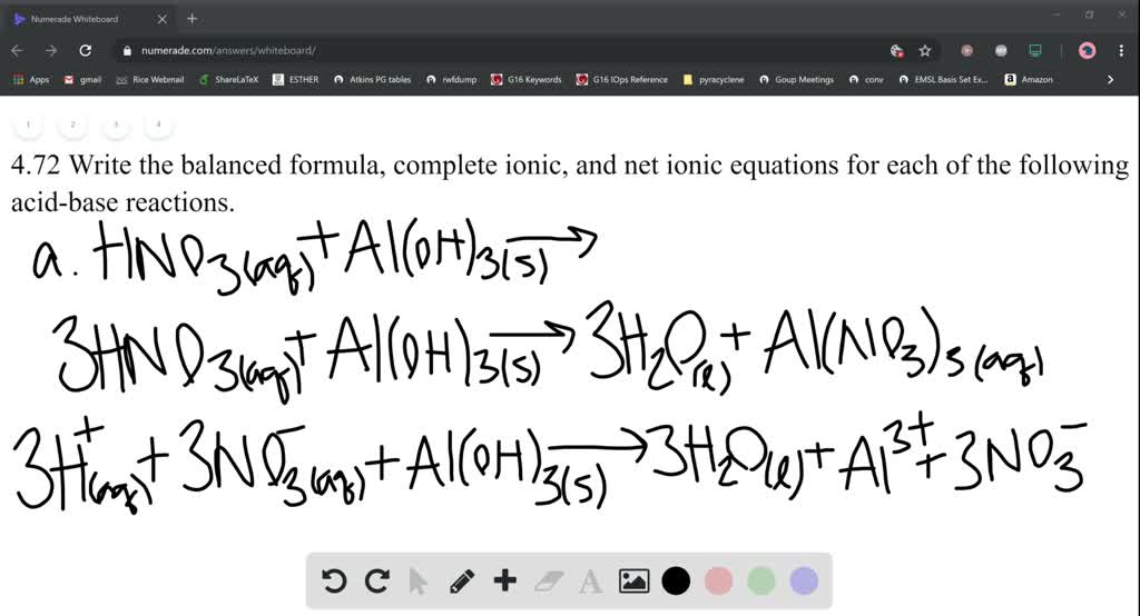 Write A Total Ionic Equation For Each Of The Foll 