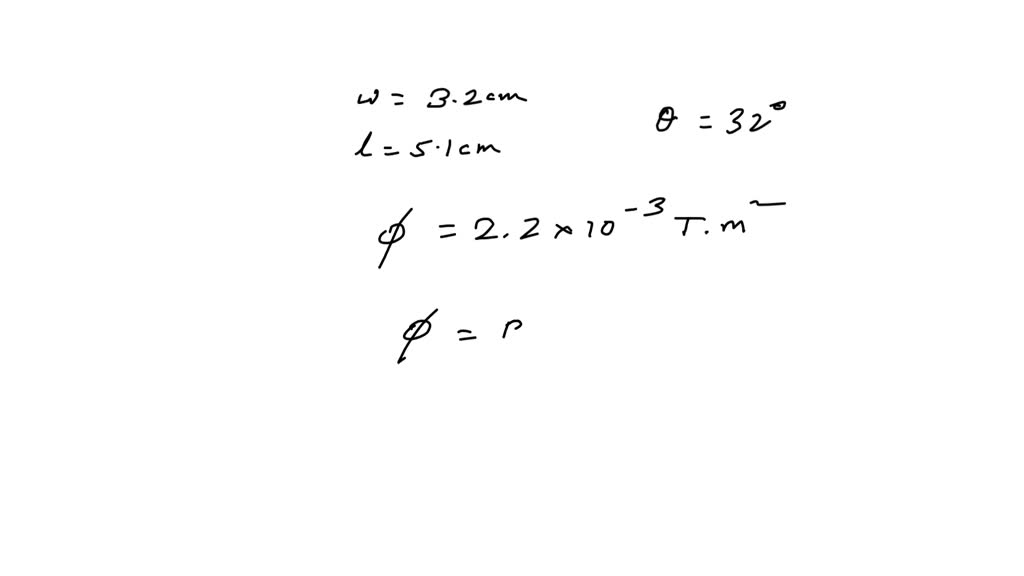 SOLVED:A rectangular loop 3.2 cm wide and 5.1 cm long is placed in a magnetic field. The angle ...