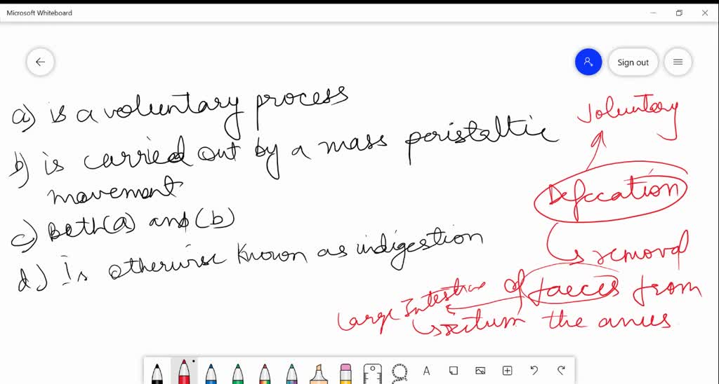 SOLVED:Defecation (a) Is a voluntary process (b) Is carried out by a ...