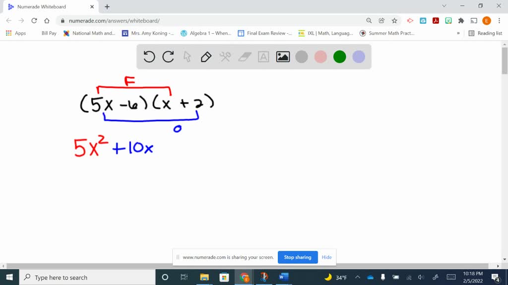 SOLVED:Multiply using the FOIL method. See Examples 1 through 3. (5 x-6 ... SOLVED:Multiply using the FOIL method. See Examples 1 through 3. (5 x-6 ...