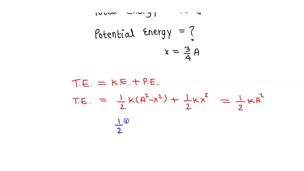 The total energy of the particle executing simple harmonic motion of amplitude A is 100 J. At a ...