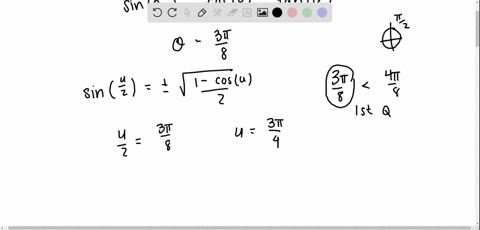 SOLVED:Use a half-angle identity to find exact values for sinθ, cosθ, and tanθfor the given ...