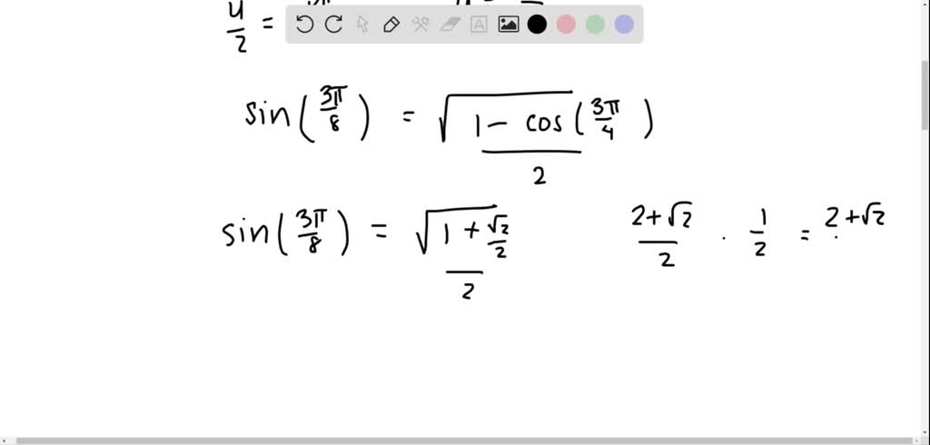 SOLVED:Use a half-angle identity to find exact values for sinθ, cosθ, and tanθfor the given ...