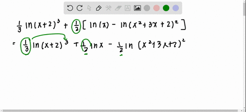 SOLVED:Express the given quantity as a single logarithm. \ln \left(1+x ...