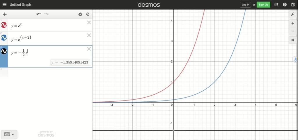 Usar una herramienta de graficación para representar f(x)=e^x y la ...