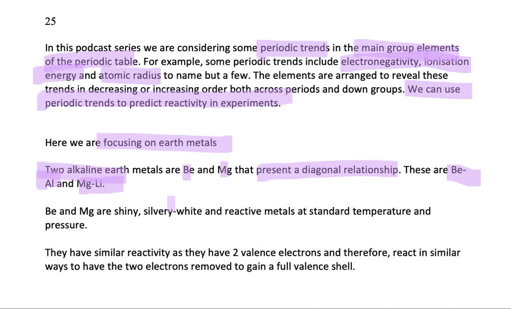 SOLVED:Alkaline earth metals are involved in two key diagonal ...