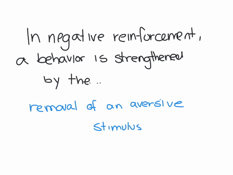 ⏩SOLVED:In negative reinforcement, a behavior is strengthened by the ...