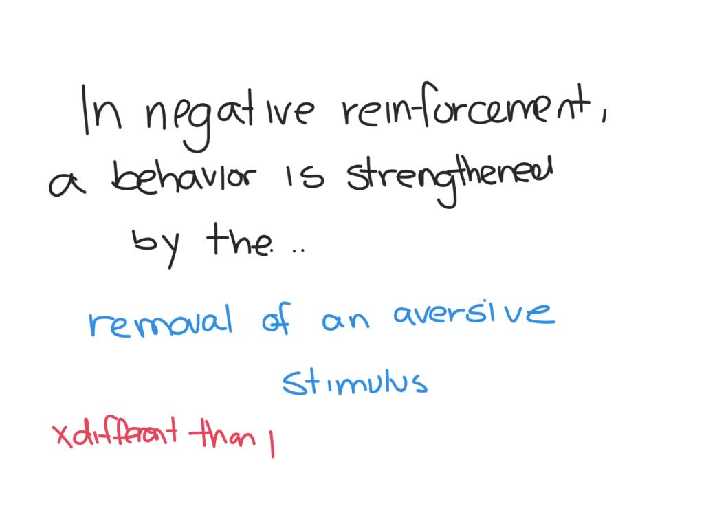In negative reinforcement, a behavior is strengthened by the a ...