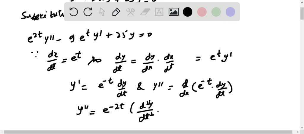 SOLVED:Use the substitution x=e^t to transform the given Cauchy-Euler equation to a differential ...