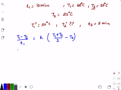 SOLVED:A body initially at 80^∘ C cools to 64^∘ C in 5 min and to 52^∘ C in 10 min. The ...