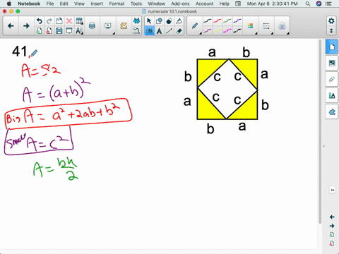 SOLVED:Reasoning Use the diagram at the right. a. Find the area of the ...