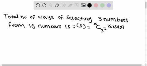 ⏩SOLVED:Three numbers are chosen from 1 to 15 . Find the probability ...