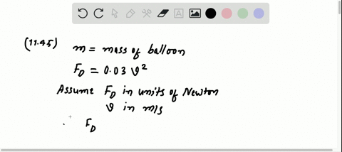 SOLVED:Terminal speed of balloon A balloon of mass m drifts down ...