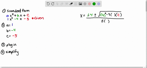 SOLVED:Write the quadratic formula. Explain what each letter in the ...