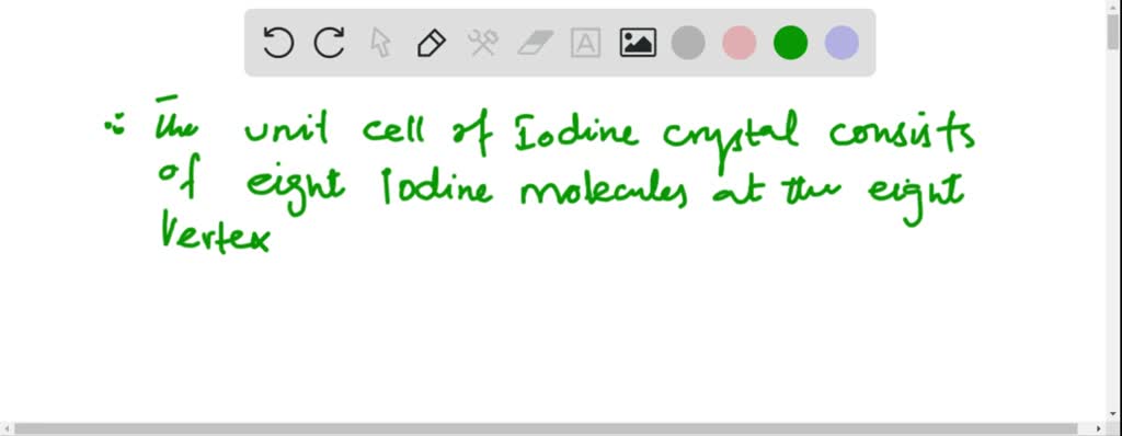 SOLVED:Identify the unit cell of molecular iodine (I2) shown here ...