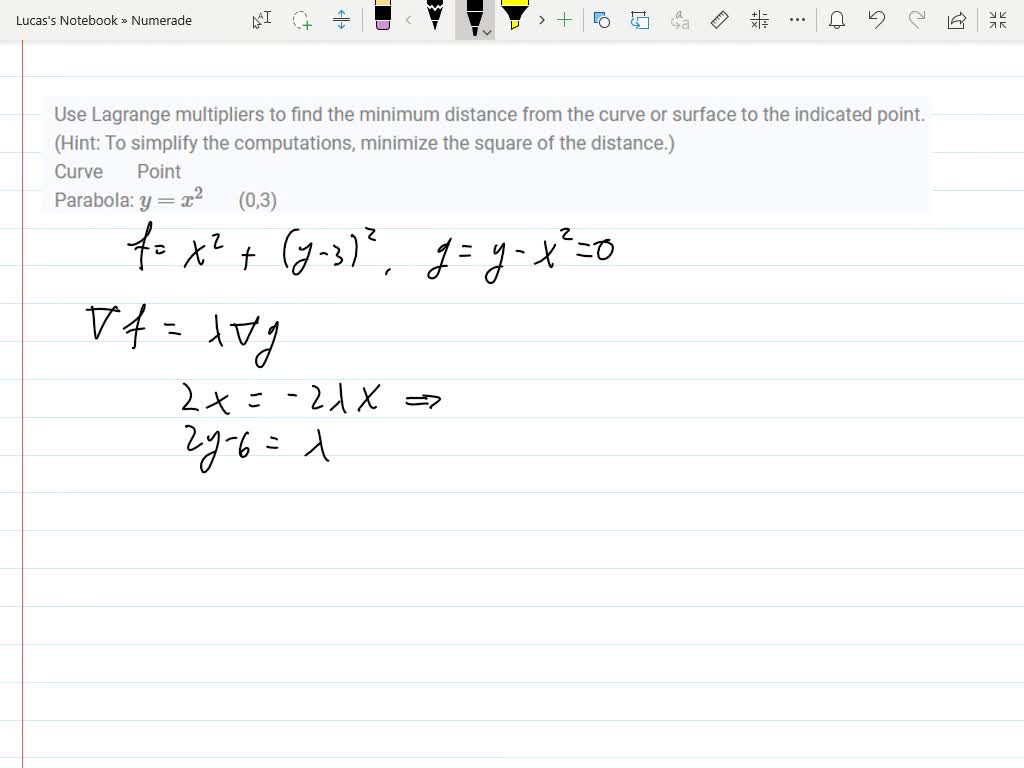 SOLVED:For the next group of exercises, use the method of Lagrange multipliers to solve the ...