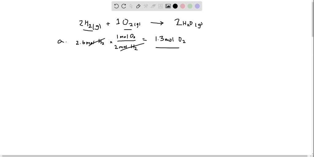 SOLVED:The reaction of hydrogen with oxygen produces water. 2 H2(g)+O2 ...