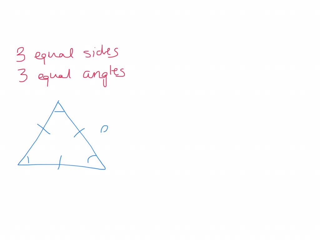 Fill in the blanks. An triangle has three sides of equal length and ...