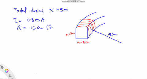 SOLVED:A toroid having a square cross section, 5.00 cm on a side, and ...