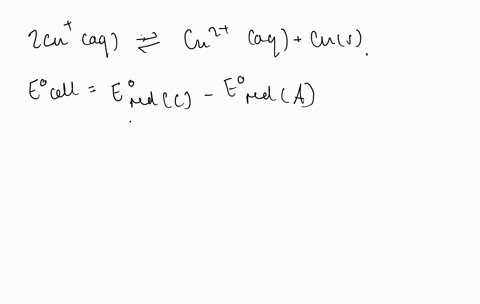SOLVED:Using data from Appendix E, calculate the equilibrium constant for the disproportionation ...