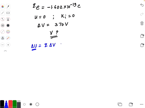 SOLVED: An electron is accelerated from rest through a potential difference of 370 . V. What is ...